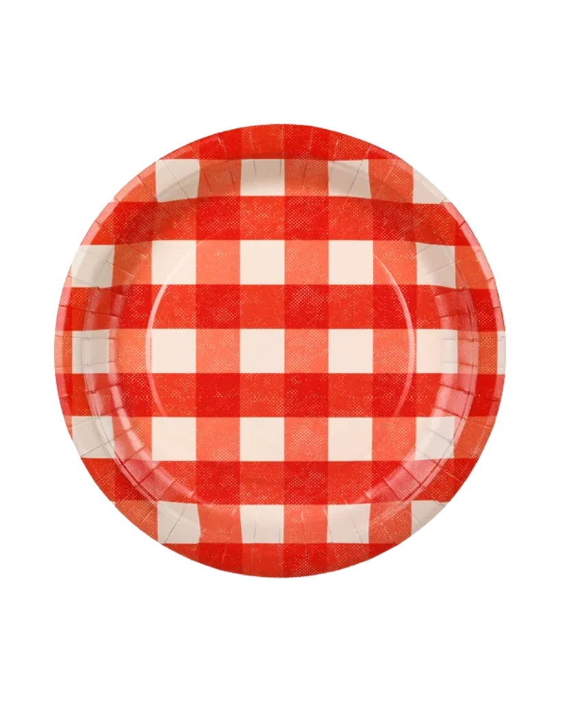 Large Red and White Checkered Paper Plates – Poppies for Grace
