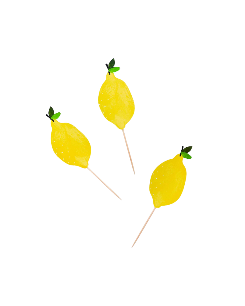 Lemon Food Picks – Poppies for Grace
