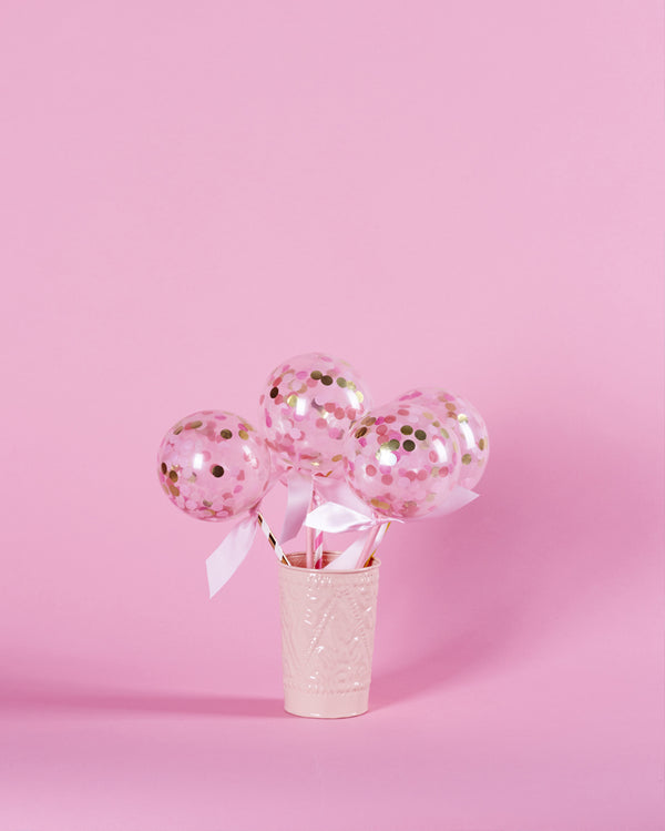 Pink Shimmer Confetti Mini Balloon Pops – Poppies for Grace